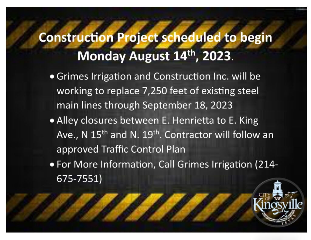 Construction Project- Grimes Construction - The City Of Kingsville